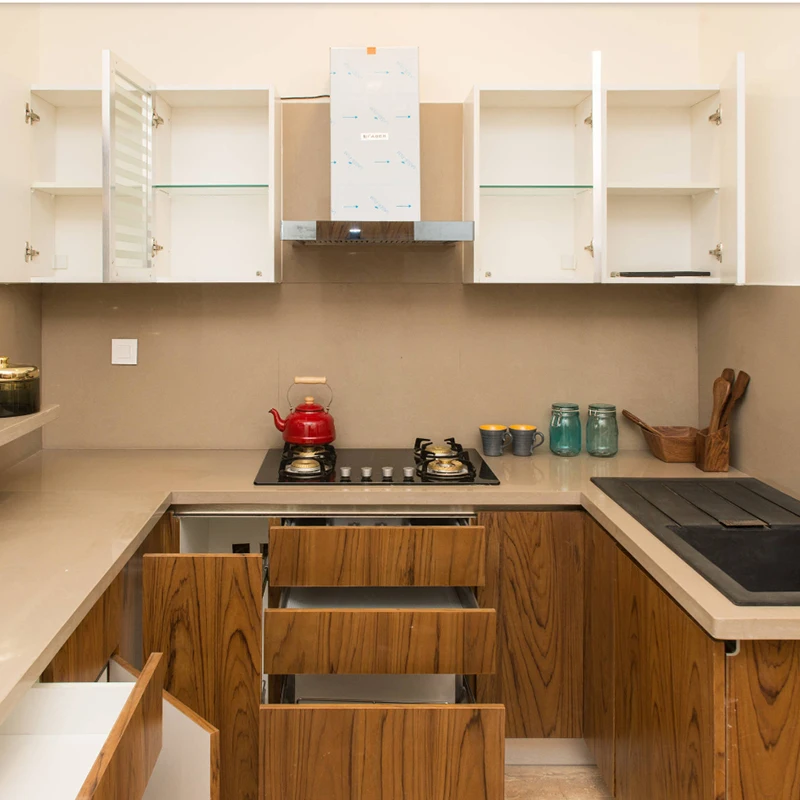 Solid Hardwood Kitchen Cabinets Factory Direct Glass Finish Modern ...