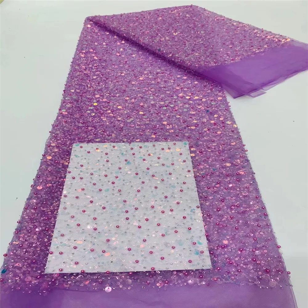 Tela De Abalorios De Encaje Bordado - Wholesale Sequin Beads Fabric