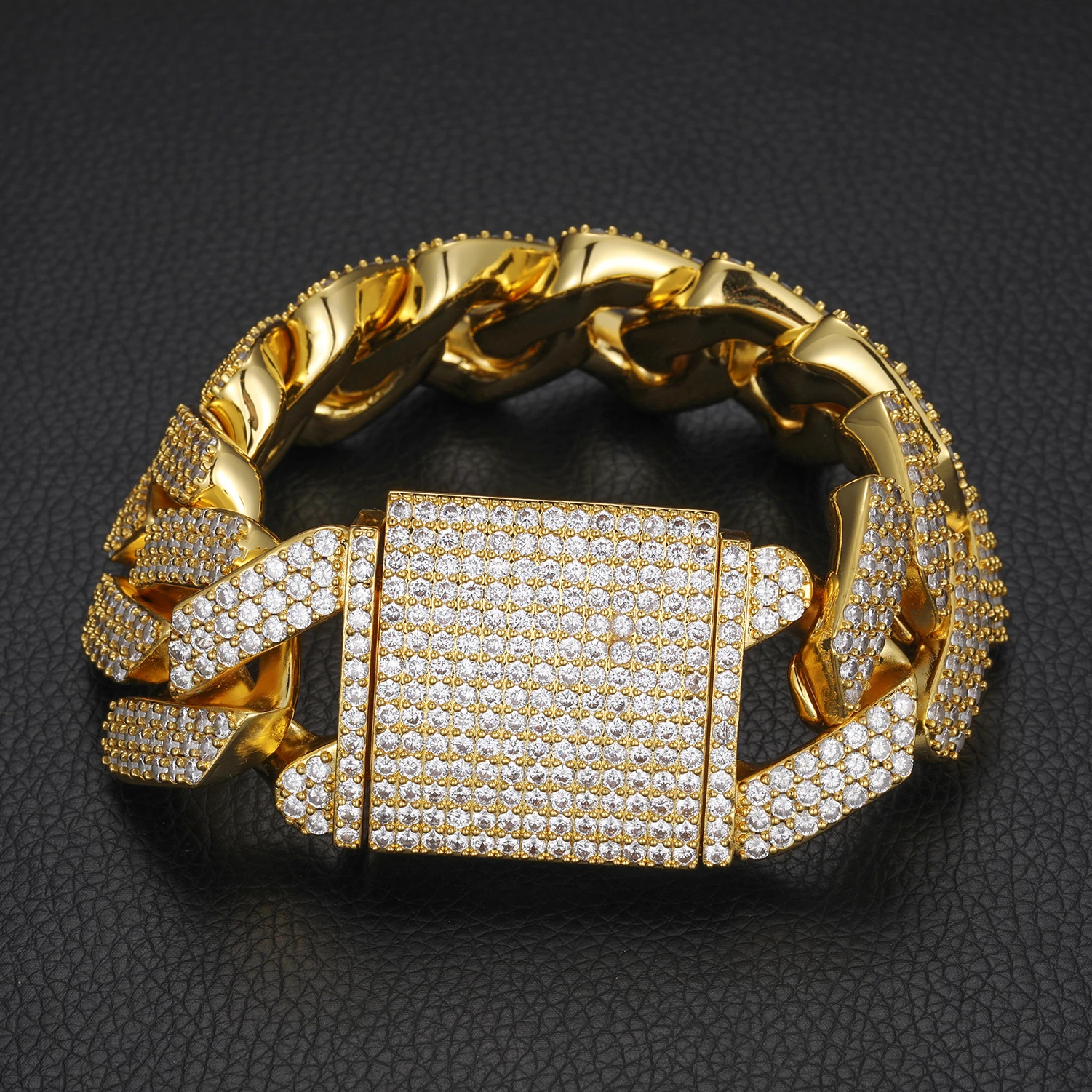 Big Guy Luxury Hip Hop Jewelry 30mm 18k Gold Plated Brass 5a Cz Diamond ...