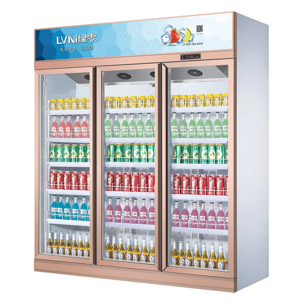 Commercial Retail Glass Door Chiller Beverage Cooler Single Temperature ...