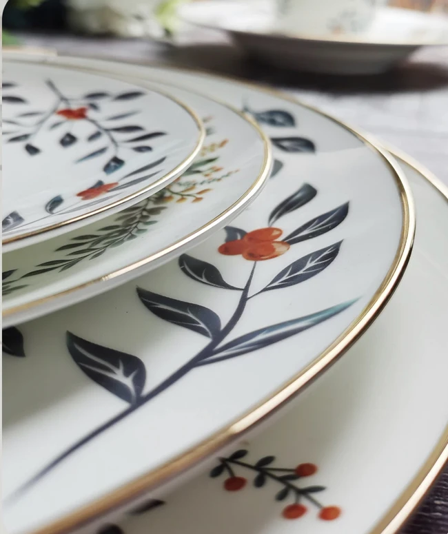 Luxury Home Kitchen Colorful Plates Set Dinner Dinnerware Dinner Plate ...