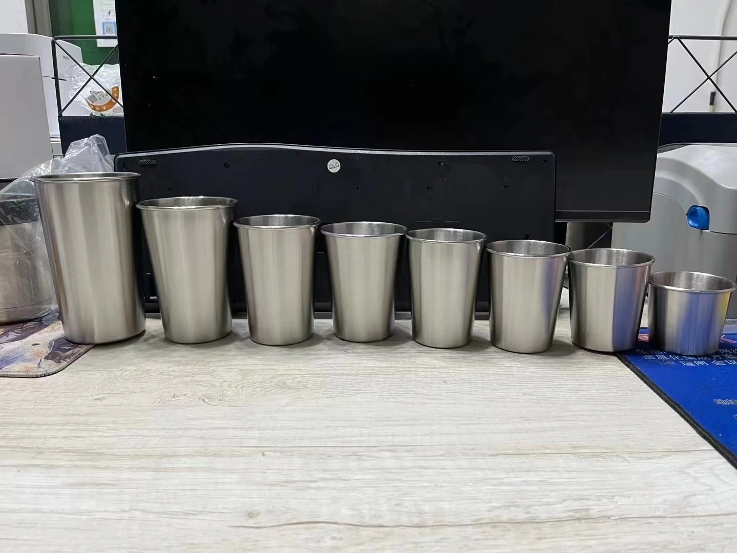 Electroplate 16oz Stainless Steel Tumbler Beer Cups Stackable Durable ...