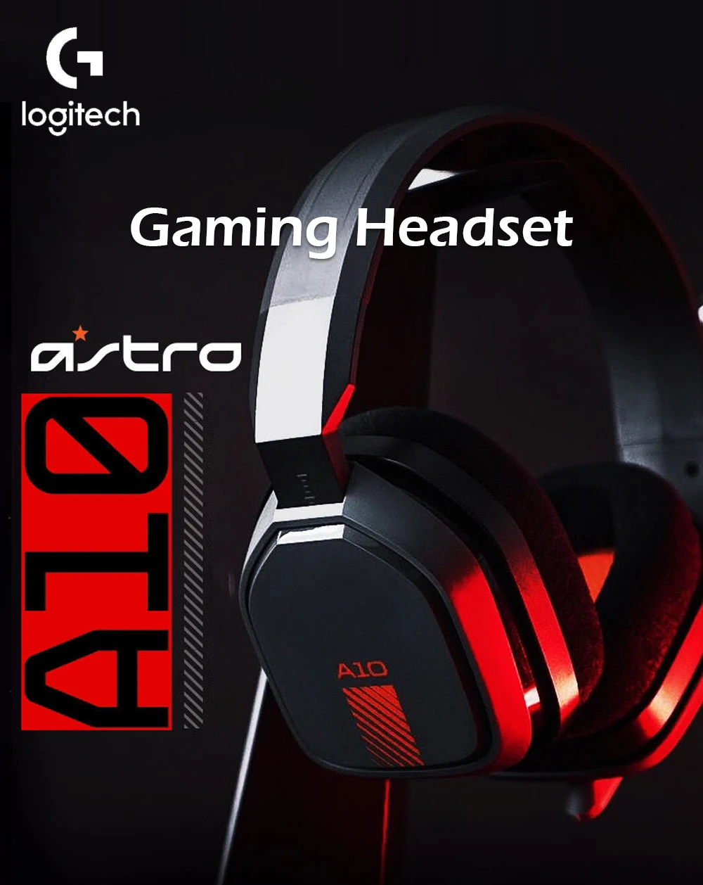 Logitech Astro A10 Esports Gaming Headset Over Ear Gaming Headphones ...
