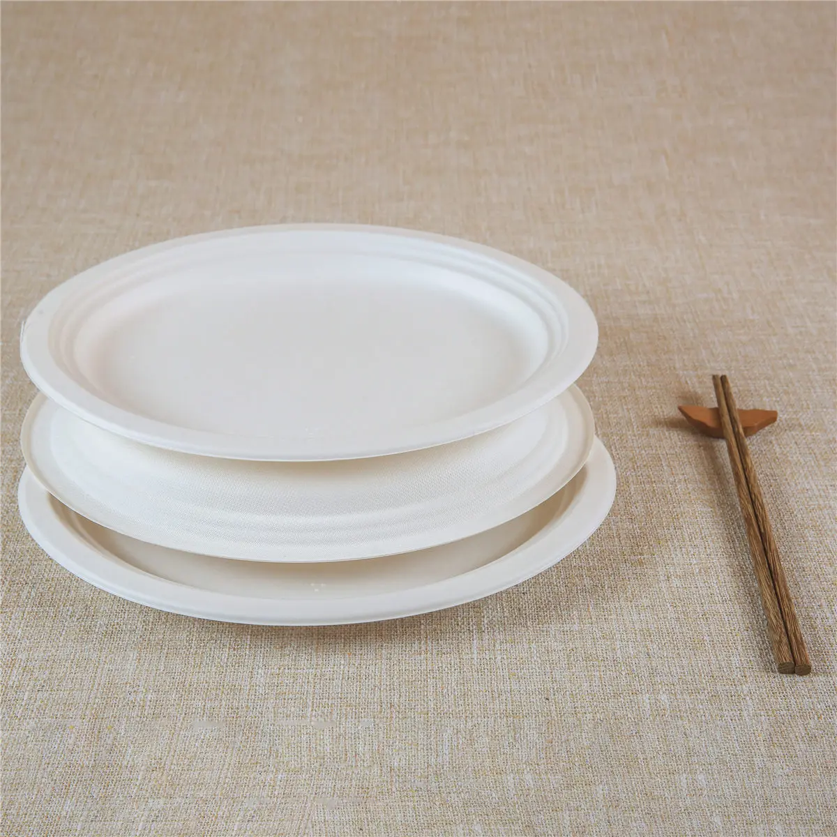 Compostable Disposable Round Degradable Sugarcane Bagasse Paper Plate ...