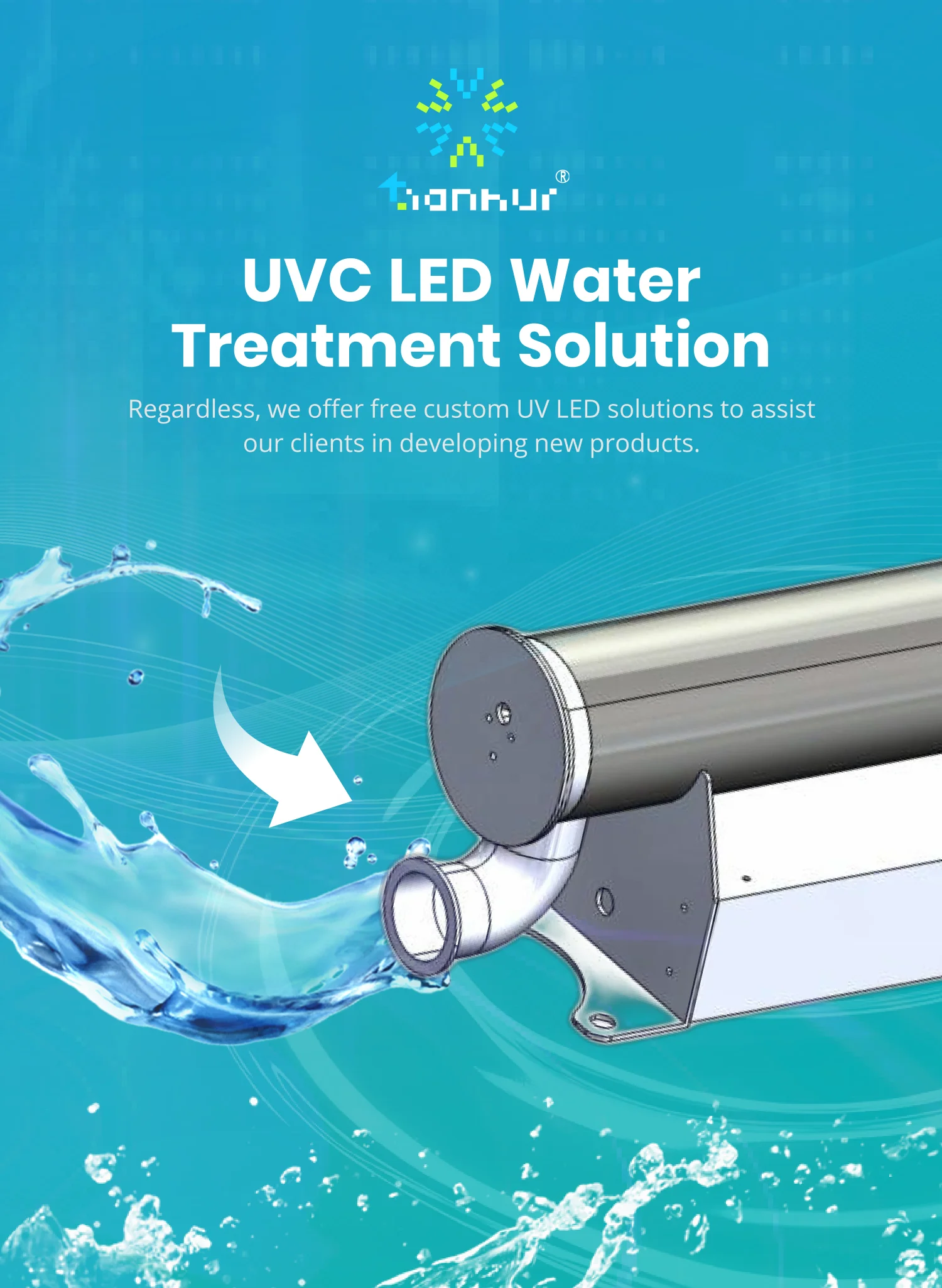 UV LED Module DC24V 100L 35L 3L Dynamic Water UVC LED Water Treatment ...
