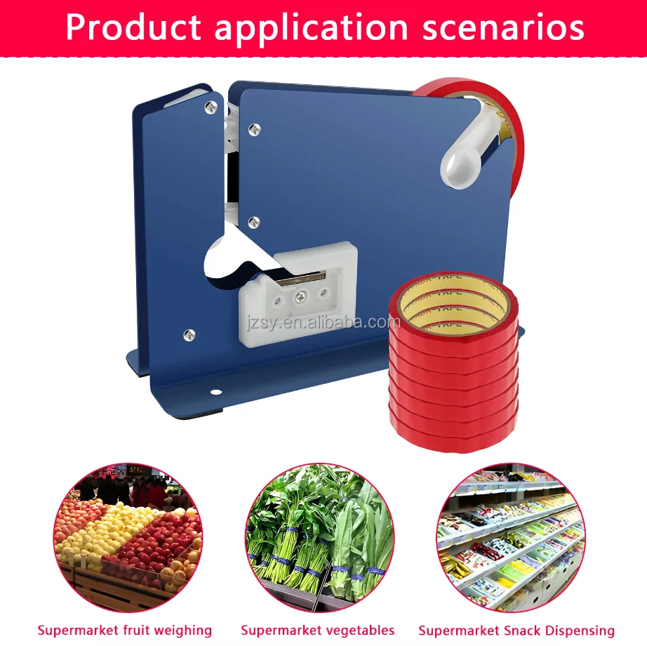 Stainless Steel Tape Cutter Dispenser Supermarket Plastic Bag Taping ...