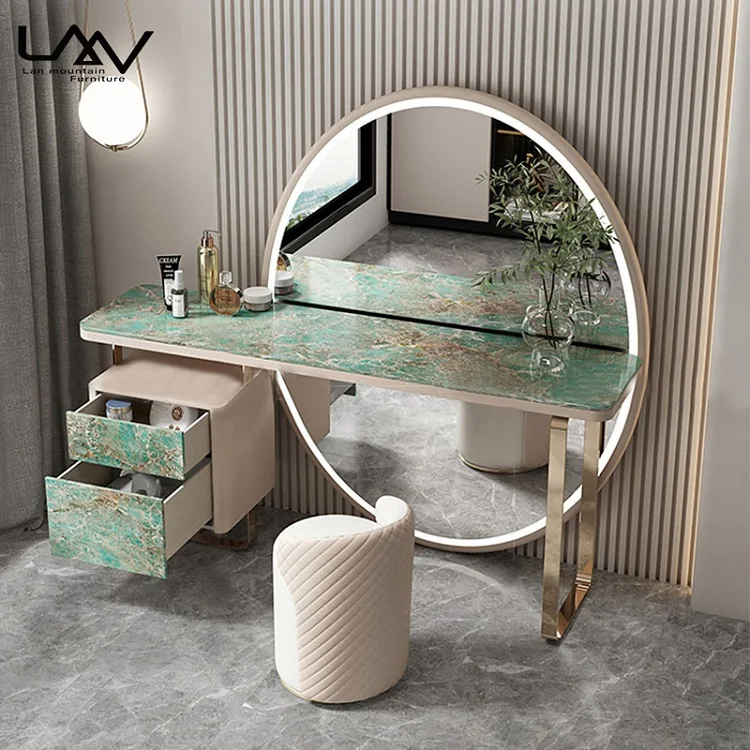Minimalist Light Luxury Dresser Dressing Table Modern Bedroom Metal ...
