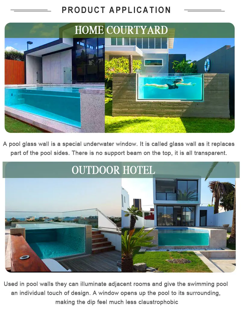 Frp Adult Family clear Fiberglass Transparent Piscina Big Glass Wall ...