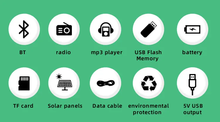 GDTIMES Solar Table - Outdoor Camping with Rechargeable Fan