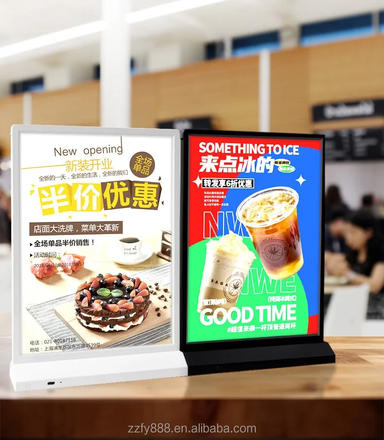 Rechargeable LED Menu Light Boxes - Double-Sided Advertising