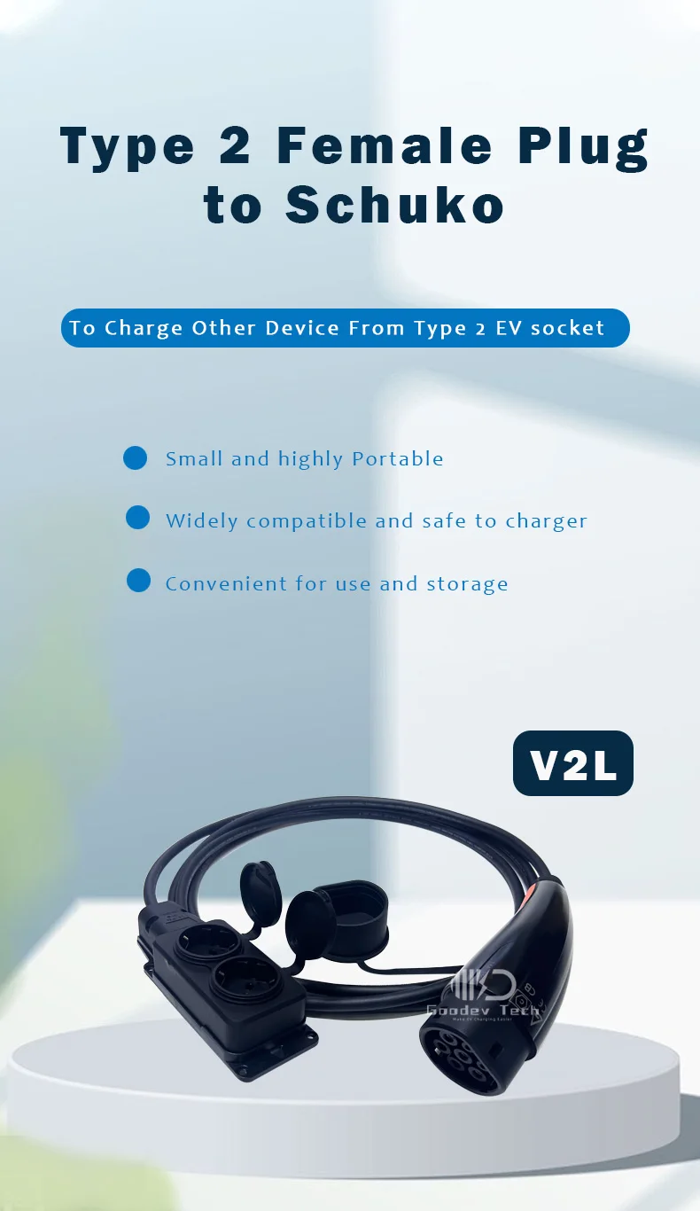 V2l Vehicle To Load Type 2 Vehicle To Discharge Power Schuko Eu Plug ...