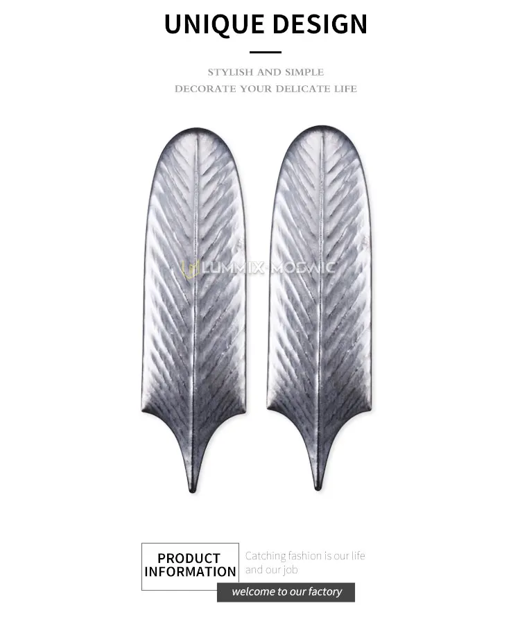 Small White 3D Feather Shape Ceramic Mosaic Tiles