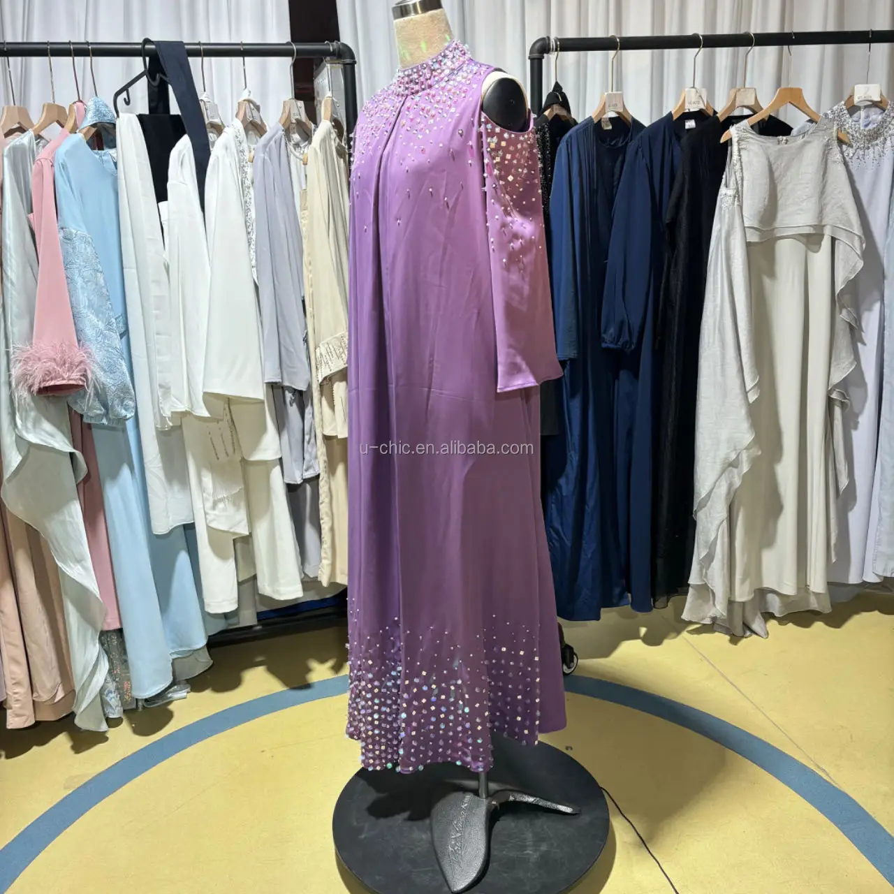 U.chic 2023 Elegant Luxury Hand-work Women Dress Muslim Clothing Dubai ...