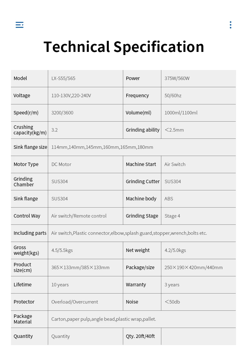 Sink Grinder Food Waste Processor Garbage Disposal 220v Sink Disposal ...