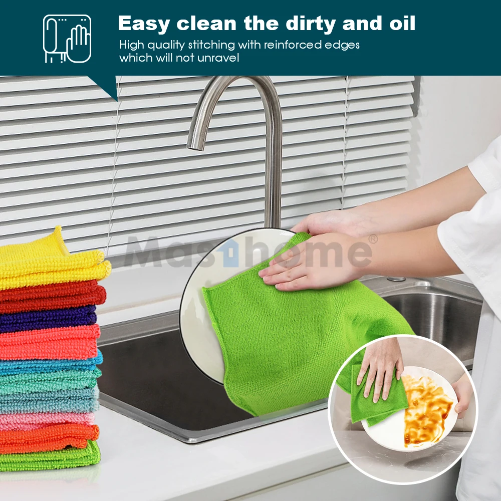 Masthome Eco-Friendly Cleaning Rags - Microfiber Kitchen Cloths
