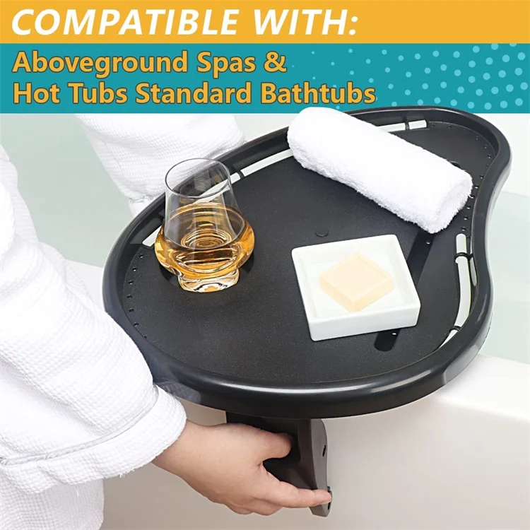 Adjustable Hot Tub Table Tray - Durable & Nonslip Design