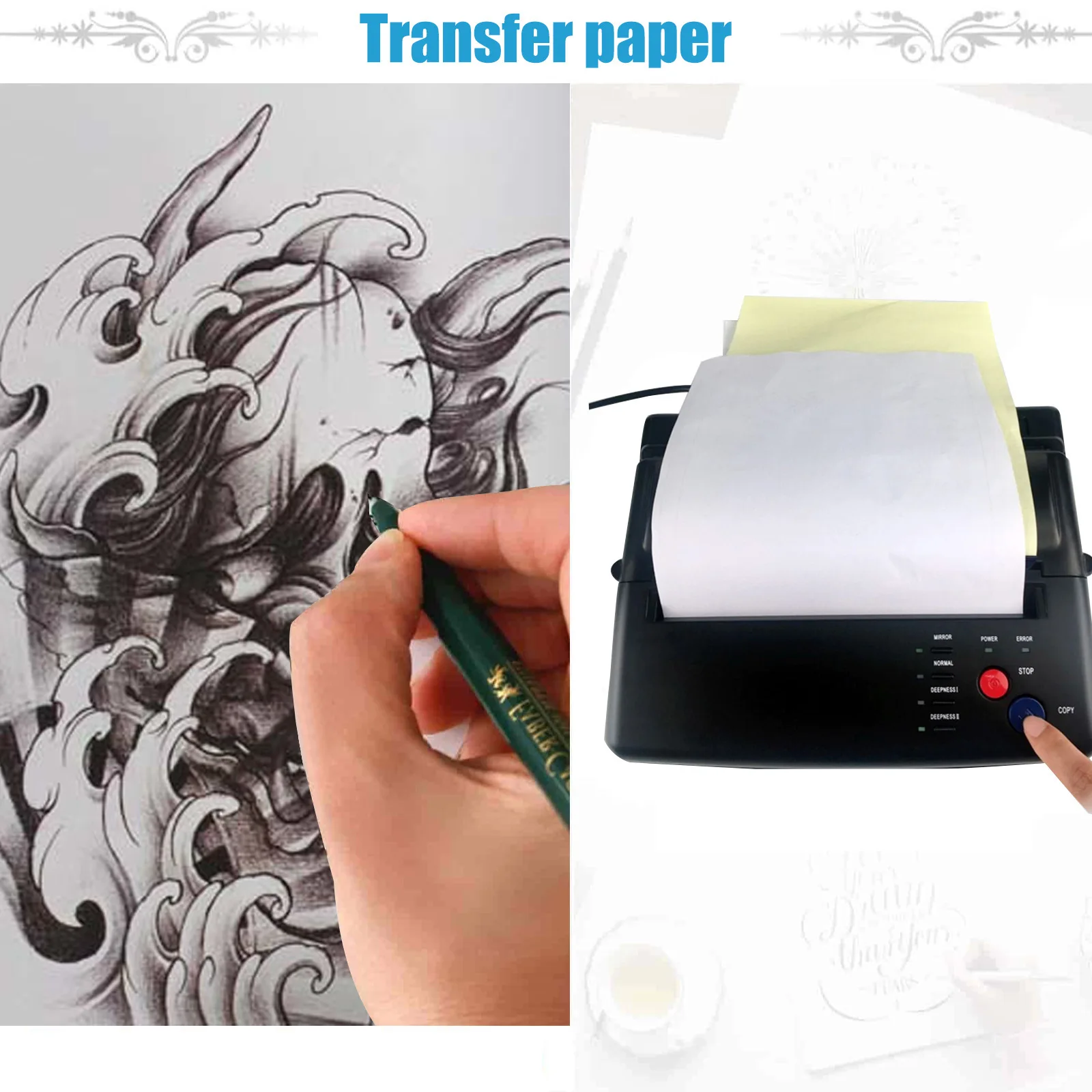 A4 Tattoo Stencil Paper Transfer Papers 4 Layers 100 Sheets per pack ...