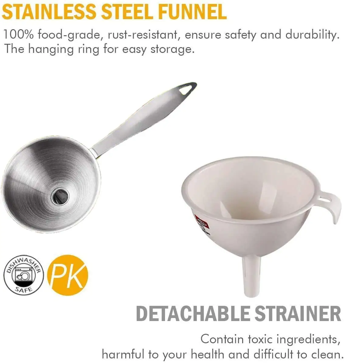 Steel Funnel Three-piece Mini-funnel Oil Leakage and Wine Leakage ...