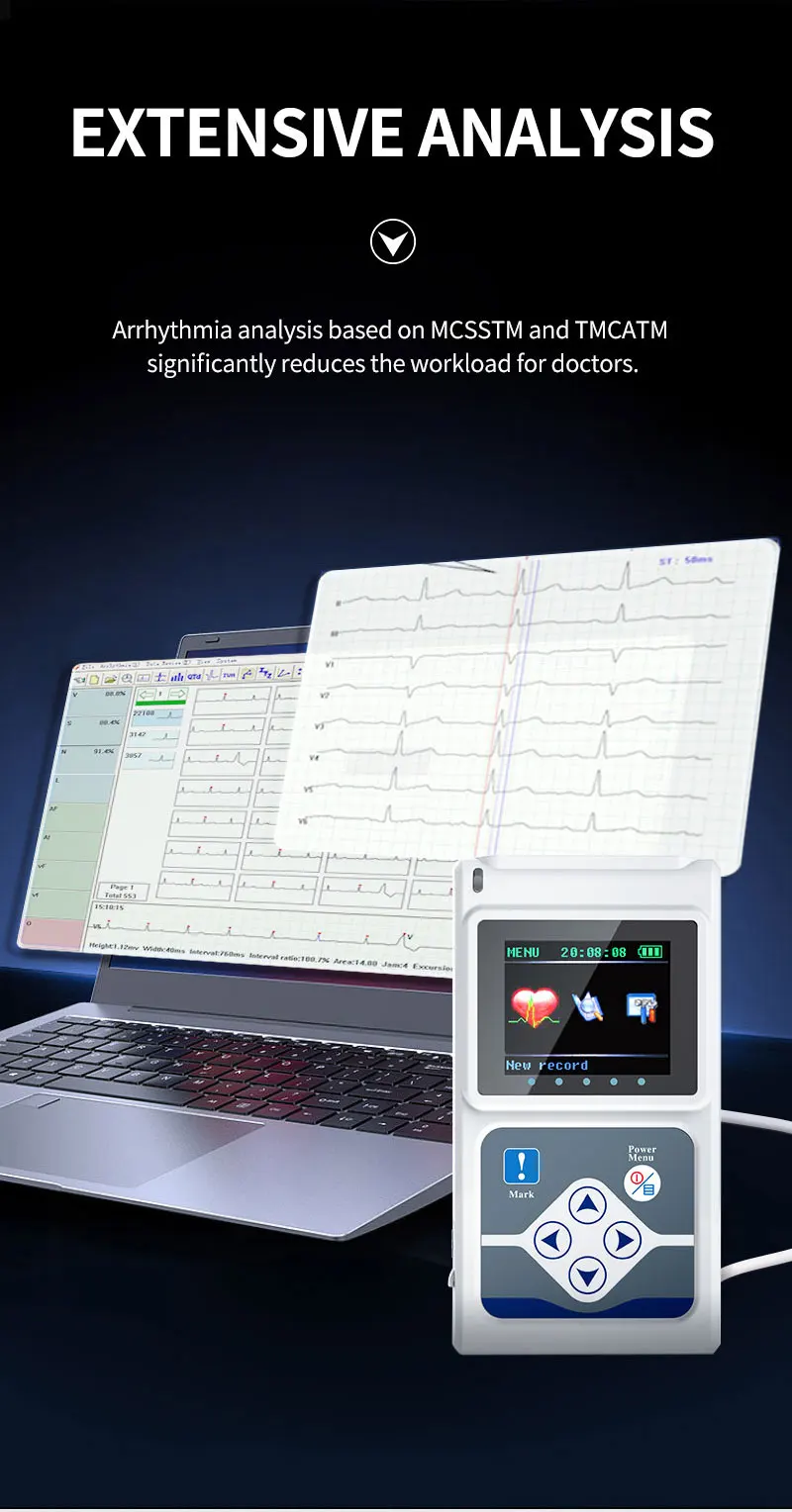 CONTEC TLC9803 24-Hour Holter ECG Machine: Reliable Cardiac Monitor for ...