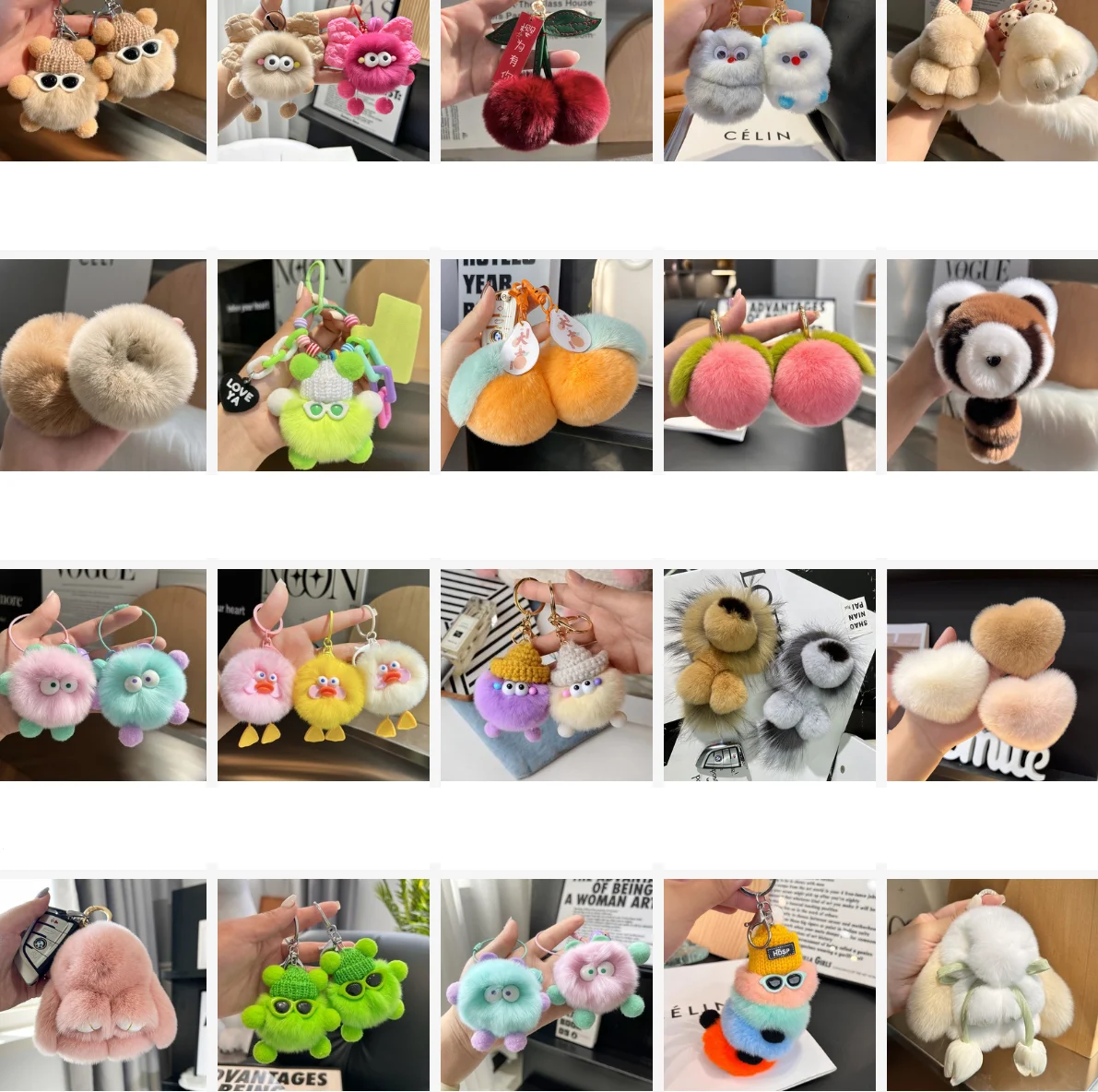 Luxury Branded Cute Plush Rabbit Matching Keys Bags Stuffed Animal ...