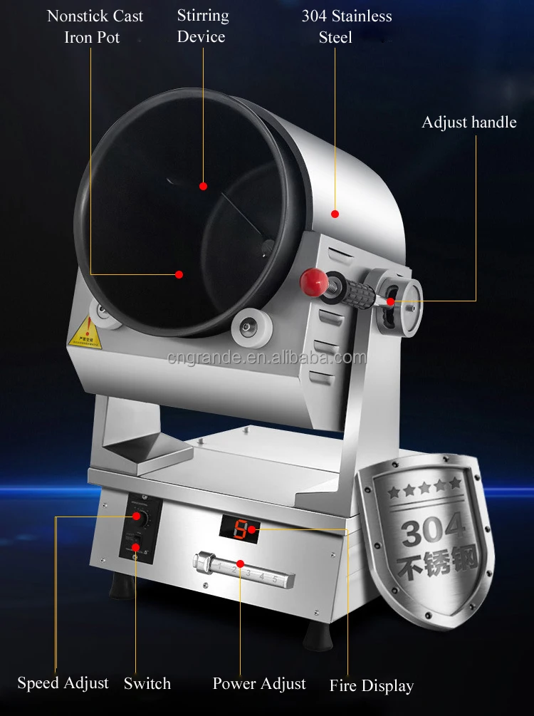 Gas Electric Stainless Steel Automatic Robot Cooking Machine for ...