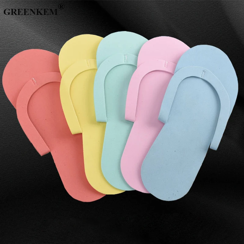Factory Custom Colors Disposable Foam Slippers Spa Pedicure Sandals ...