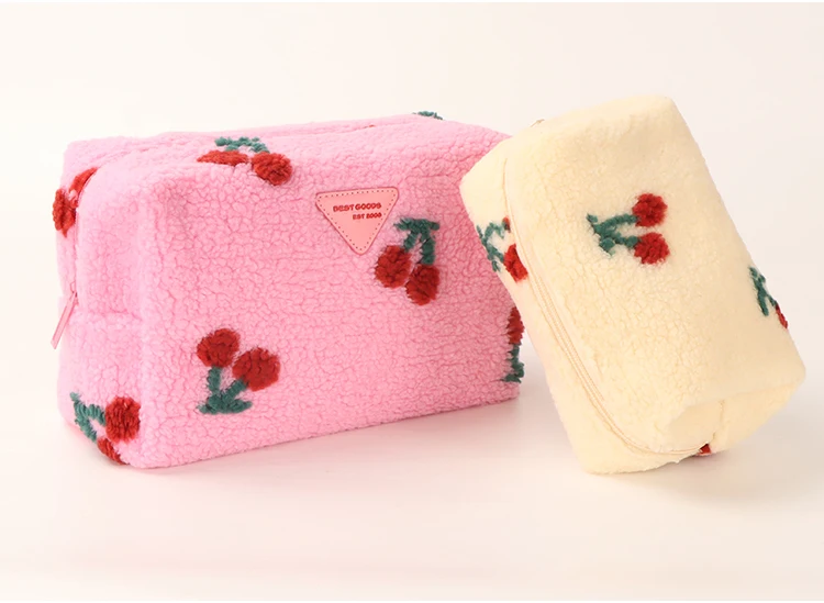 Cute Soft Terry Cloth Pouch Bag with Custom Logo & Teddy Fabric