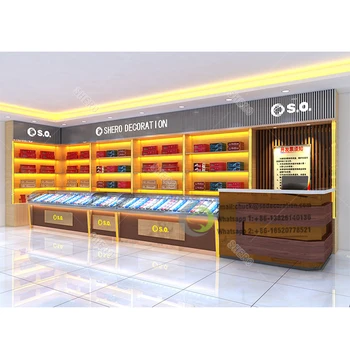 Customized Retail Tobacco Shop Display Showcase Smoke Shop Display ...