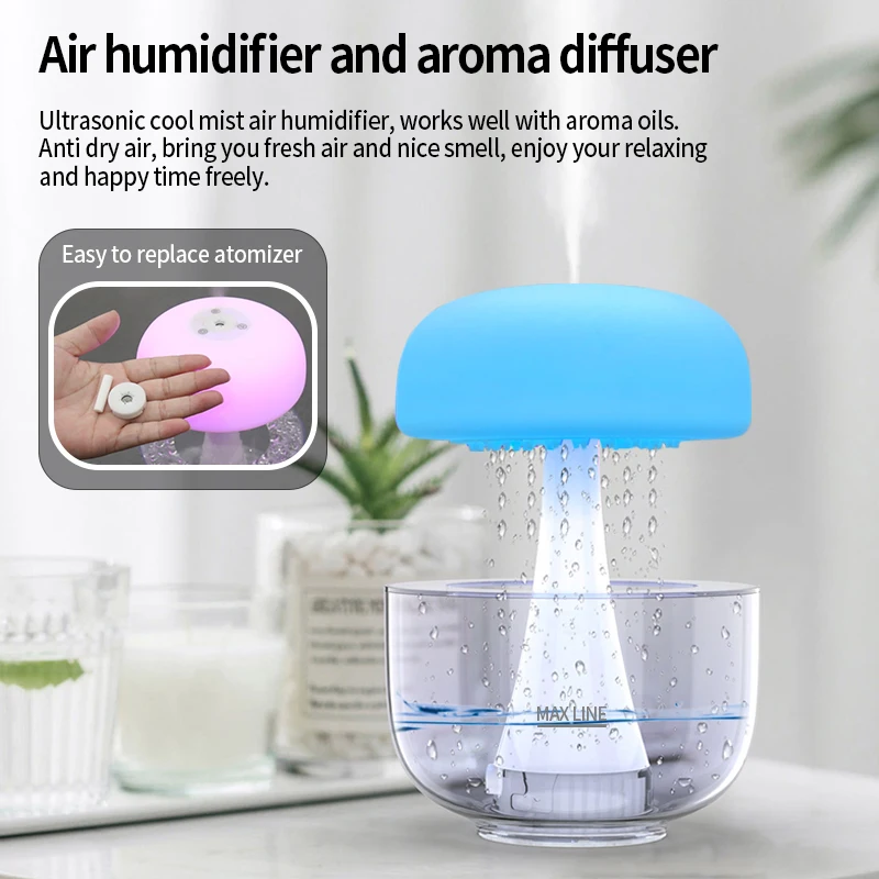 2024 Electric Mushroom Water Drip Aroma Diffuser Humidifier