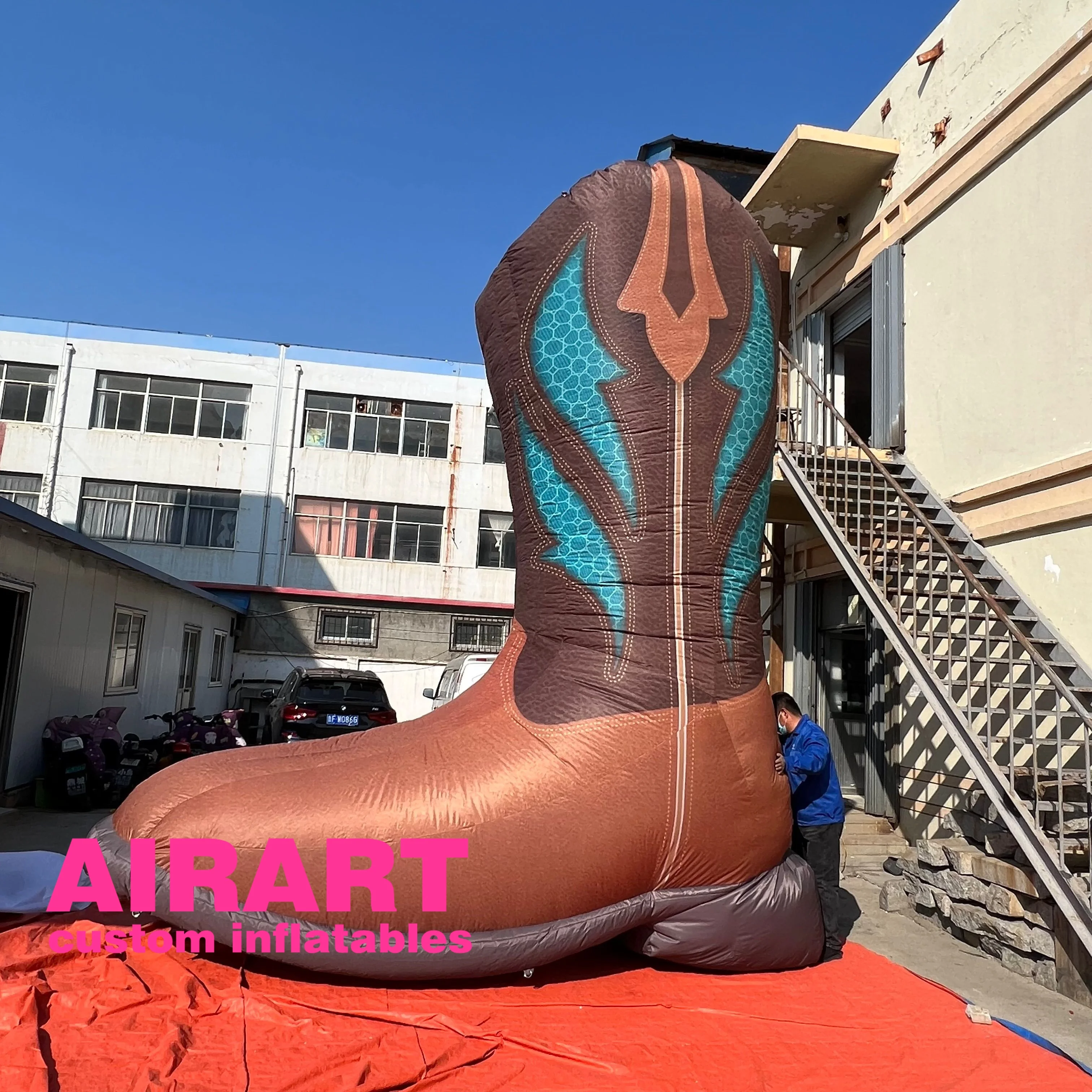 Customizable Inflatable Cowboy Boot - Perfect for Shoe Shop Display