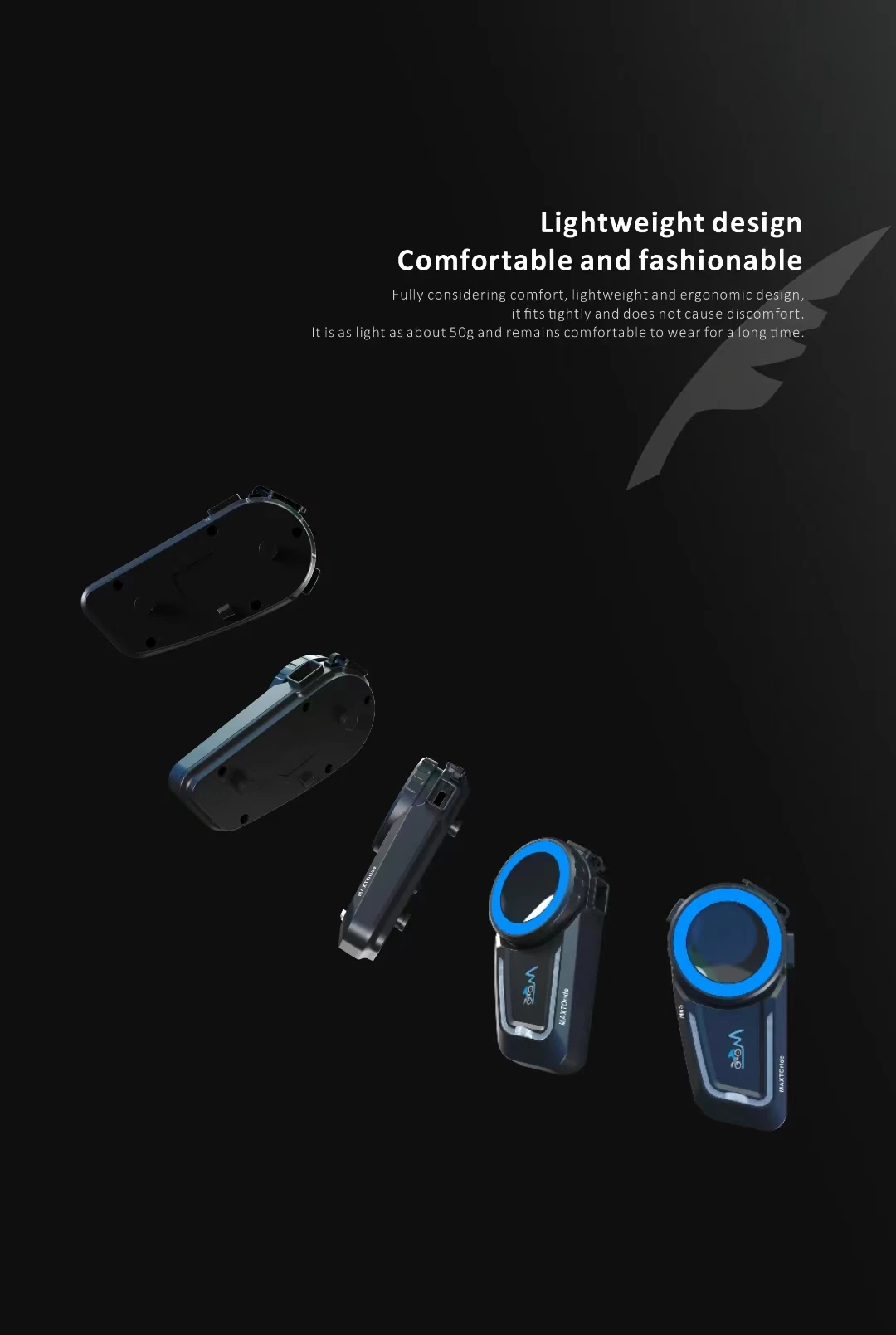 Mesh Intercom Headset 1000m Motorcycle Communication Systems 8 Riders Motorcycle Helmet ...