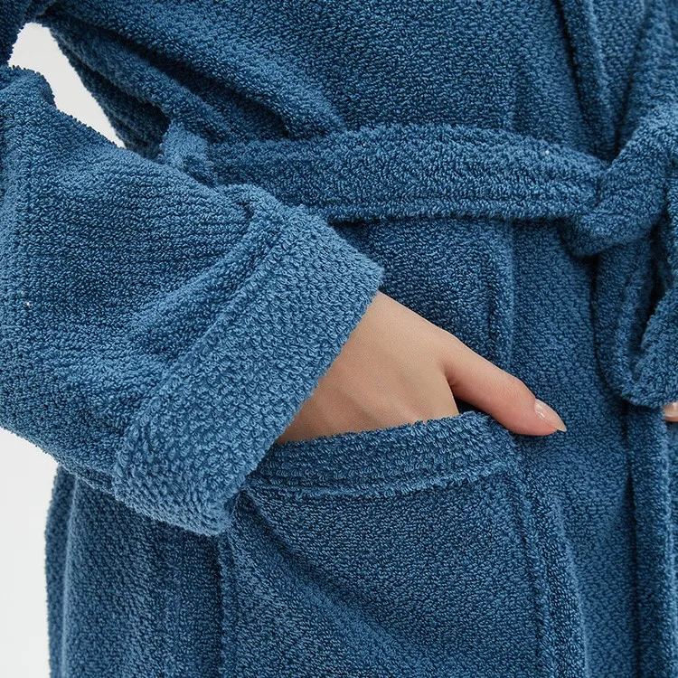 100% cotton long absorbent terry bath robe jacquard factory direct ...