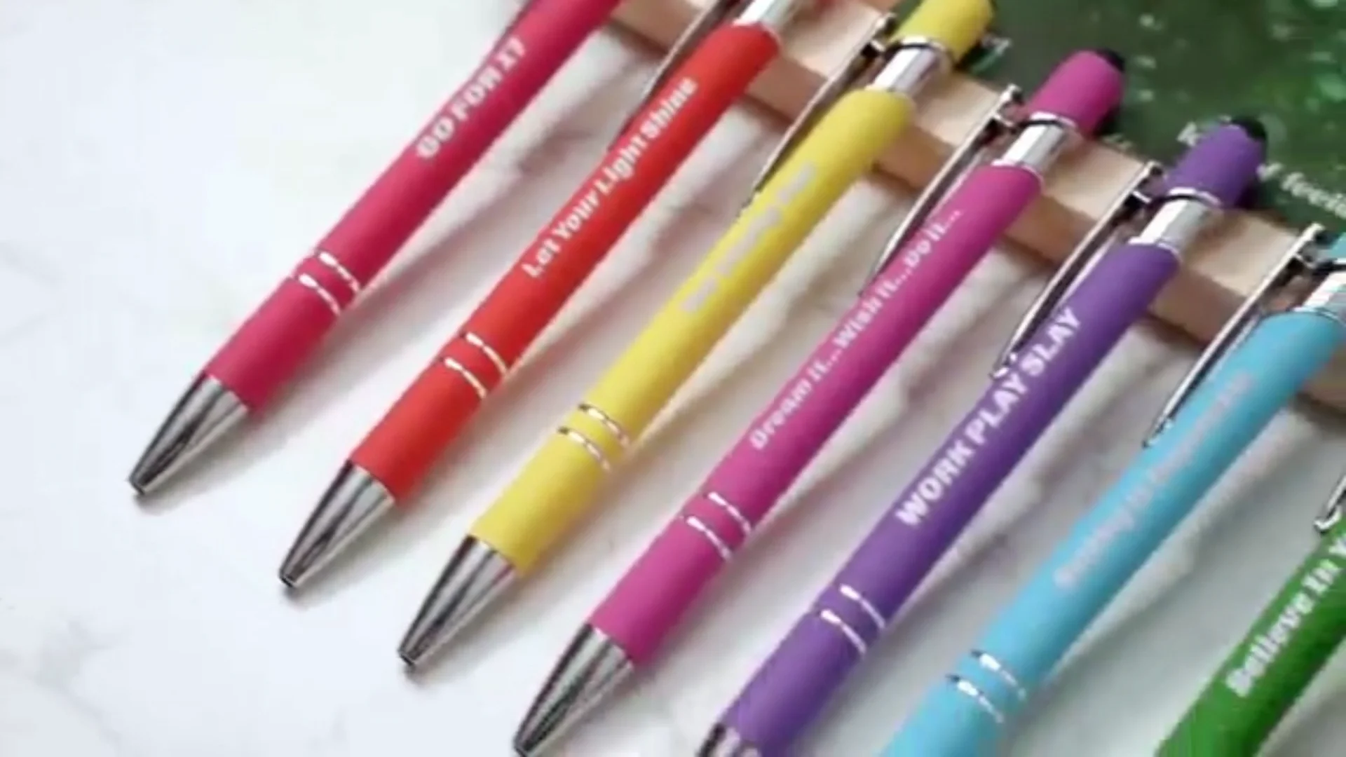 Wholesale Bulk Branded Rubber Coated Ballpoint Soft Metal Stylus Pen Promotional Gift Custom ...