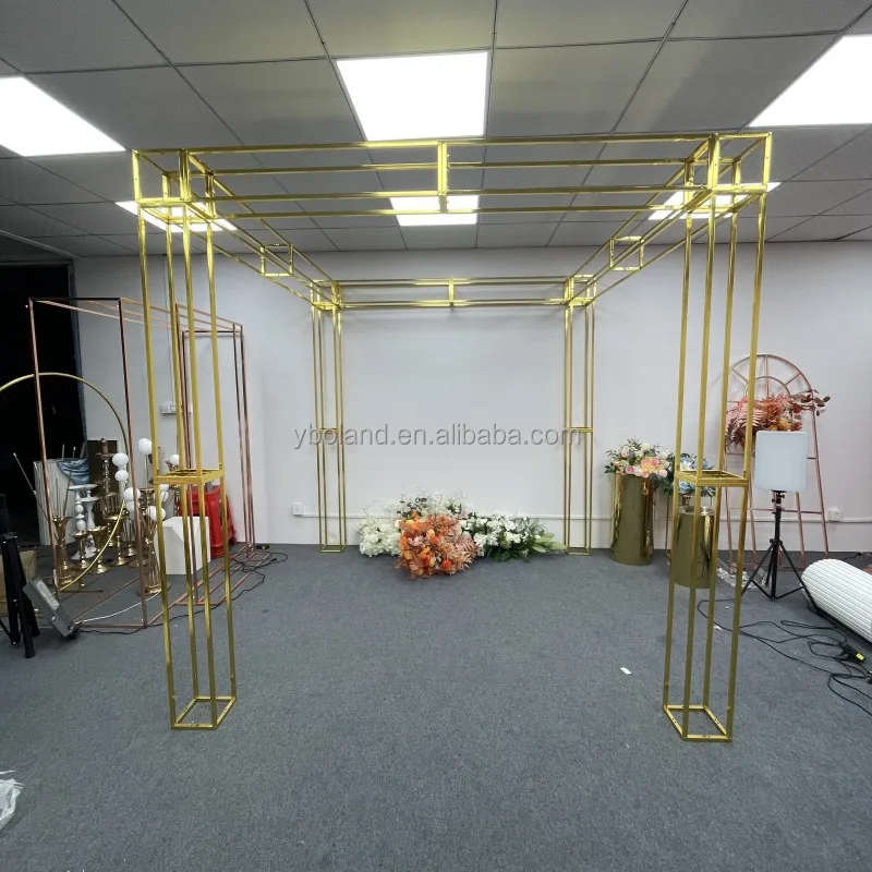 Luxury Wedding Decoration Backdrop - Metal Shiny Gold Frame