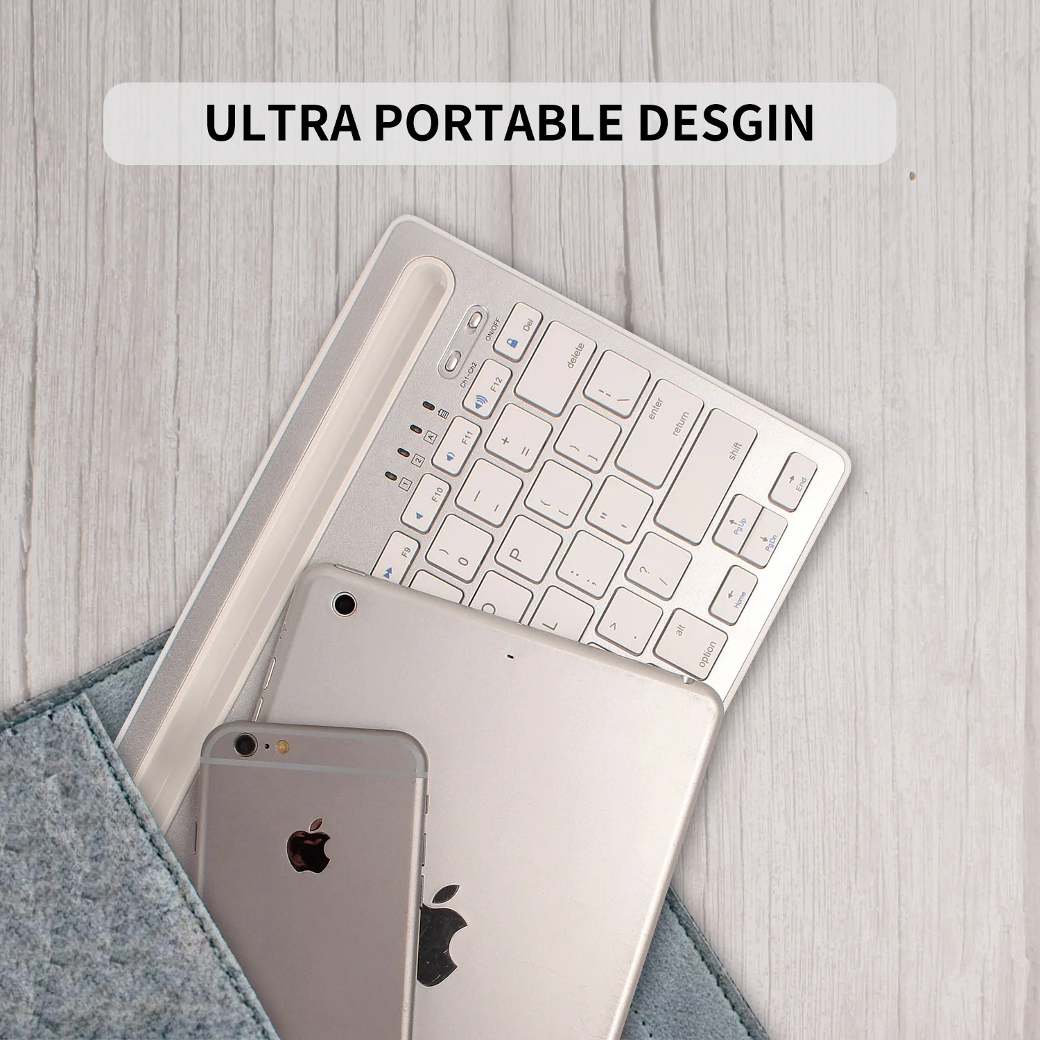 Dual Channel Bluetooth Keyboard Bluetooth 3.0 Wireless Keypad Portable ...