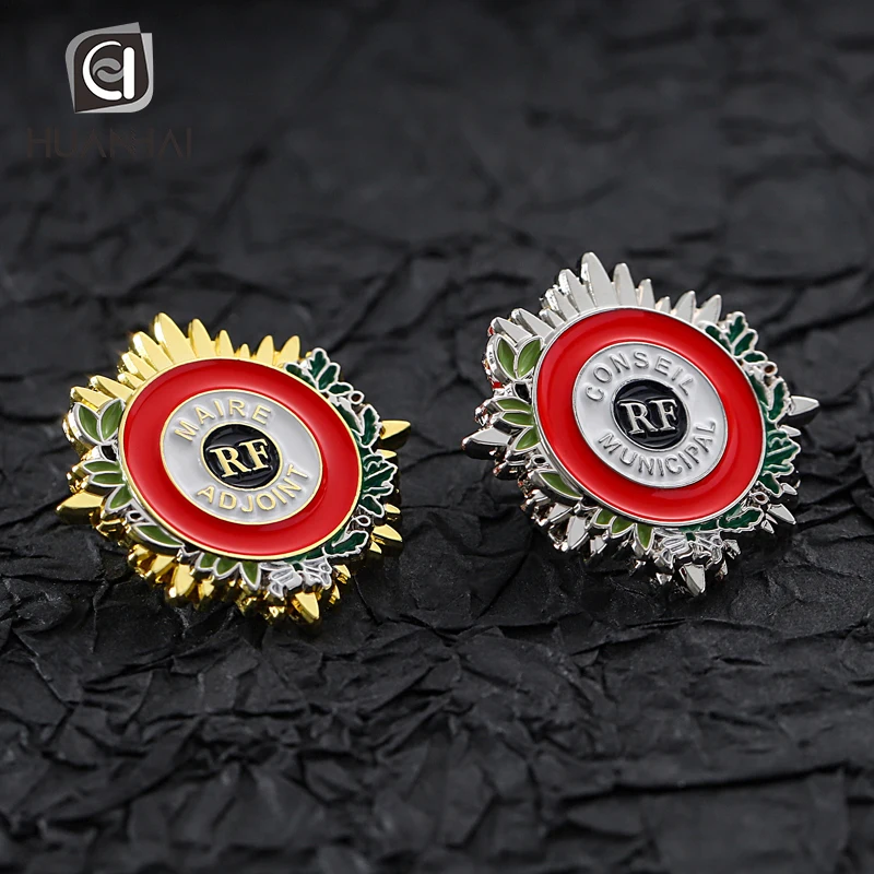 Custom Gold Plated Metal Blank Logo Square Printing Sublimation Brooch ...