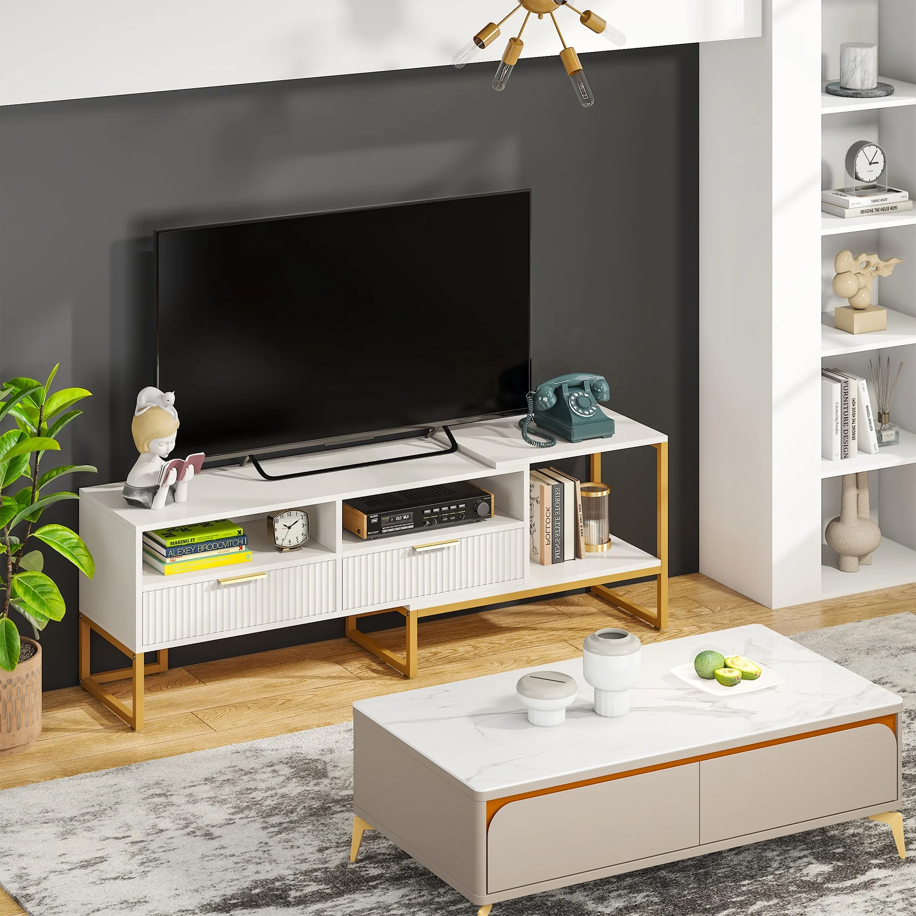 Supply Tribesigns Modern Luxury Hotel Furniture Console Television ...