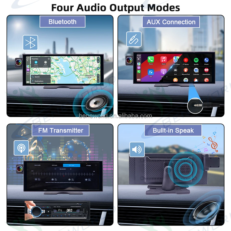 10.25 Inch Carplay Android Auto Touch Screen 4GB 64GB Android 14 OS ...