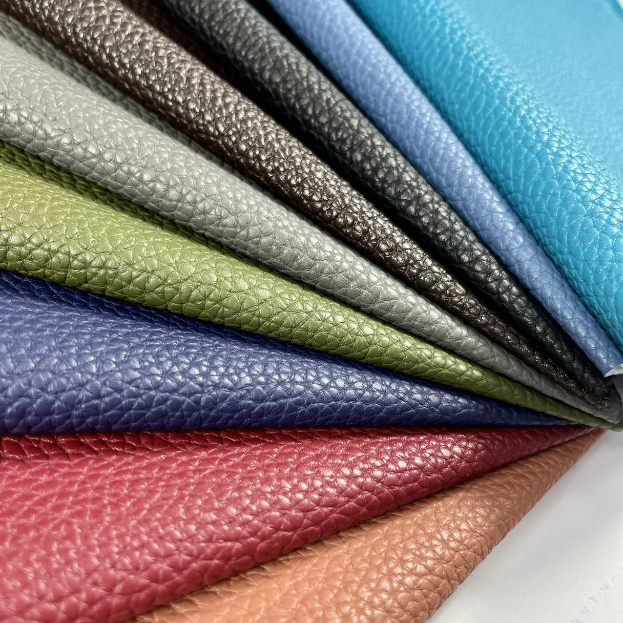 Litchi Texture Embossed Pvc Synthetic Leather Roll Soft Stretchable For ...