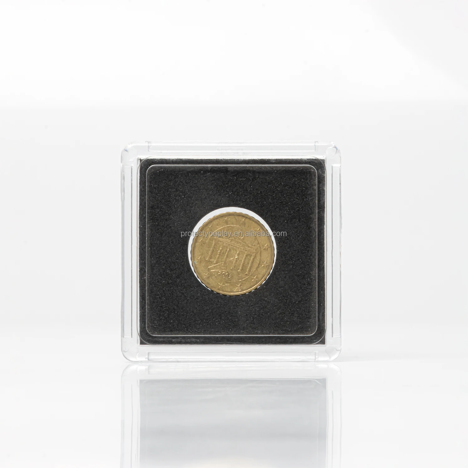 2x2 Plastic Storage Clear Coin Snap Holder - Sky Blue