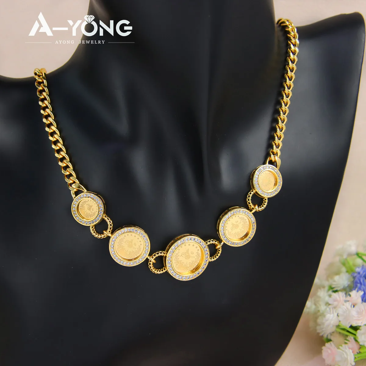 Luxury Arabic Design Lira Coin Bridal Jewelry Set for Women