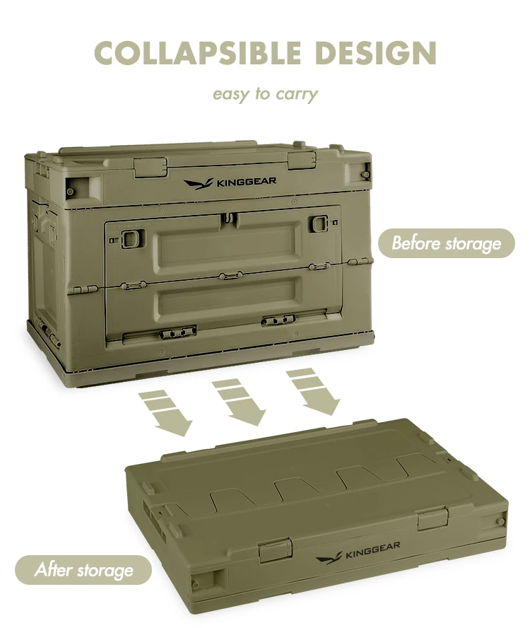 Multifunctional 50L Folding Plastic Storage Box for Camping, Home, and ...