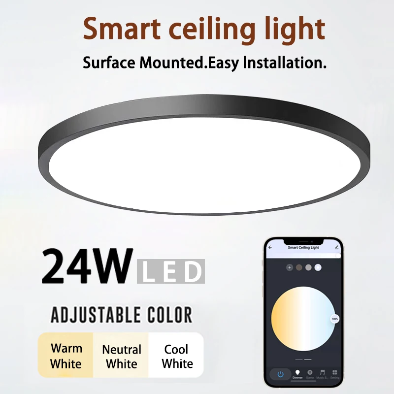 Smart LED Ceiling Light - RGB Color Changing Home Lighting