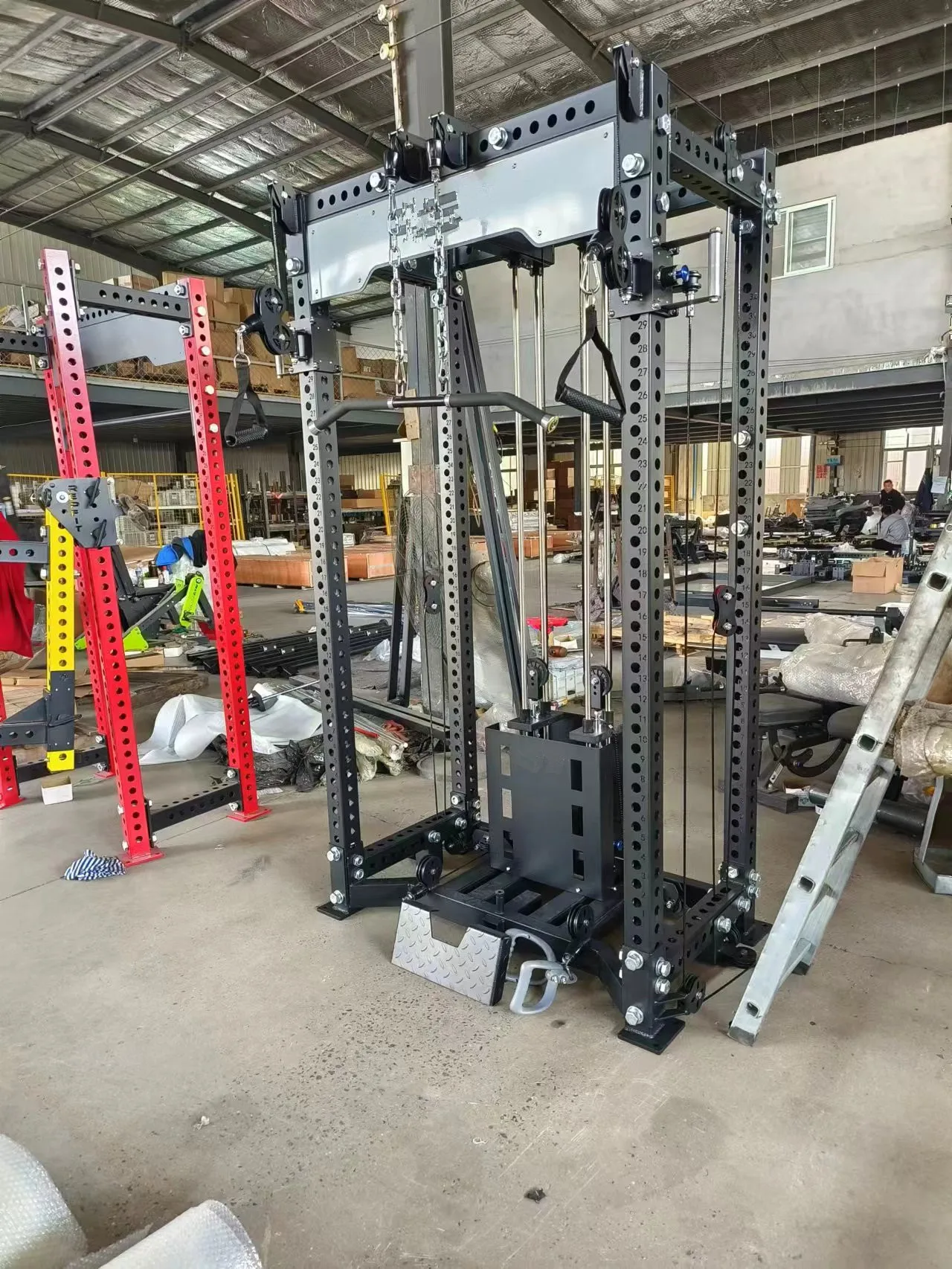 Gym Equipment Cable Crossover Power Squat Rack High and Low Row Machine ...