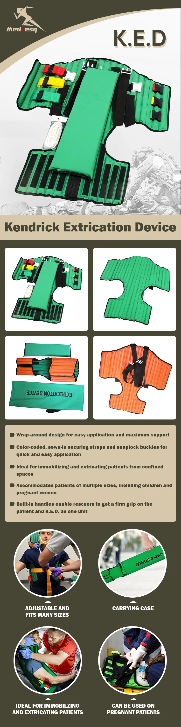 Medresq Wholesale Extrication Device Fracture Set KED First Aid Device ...