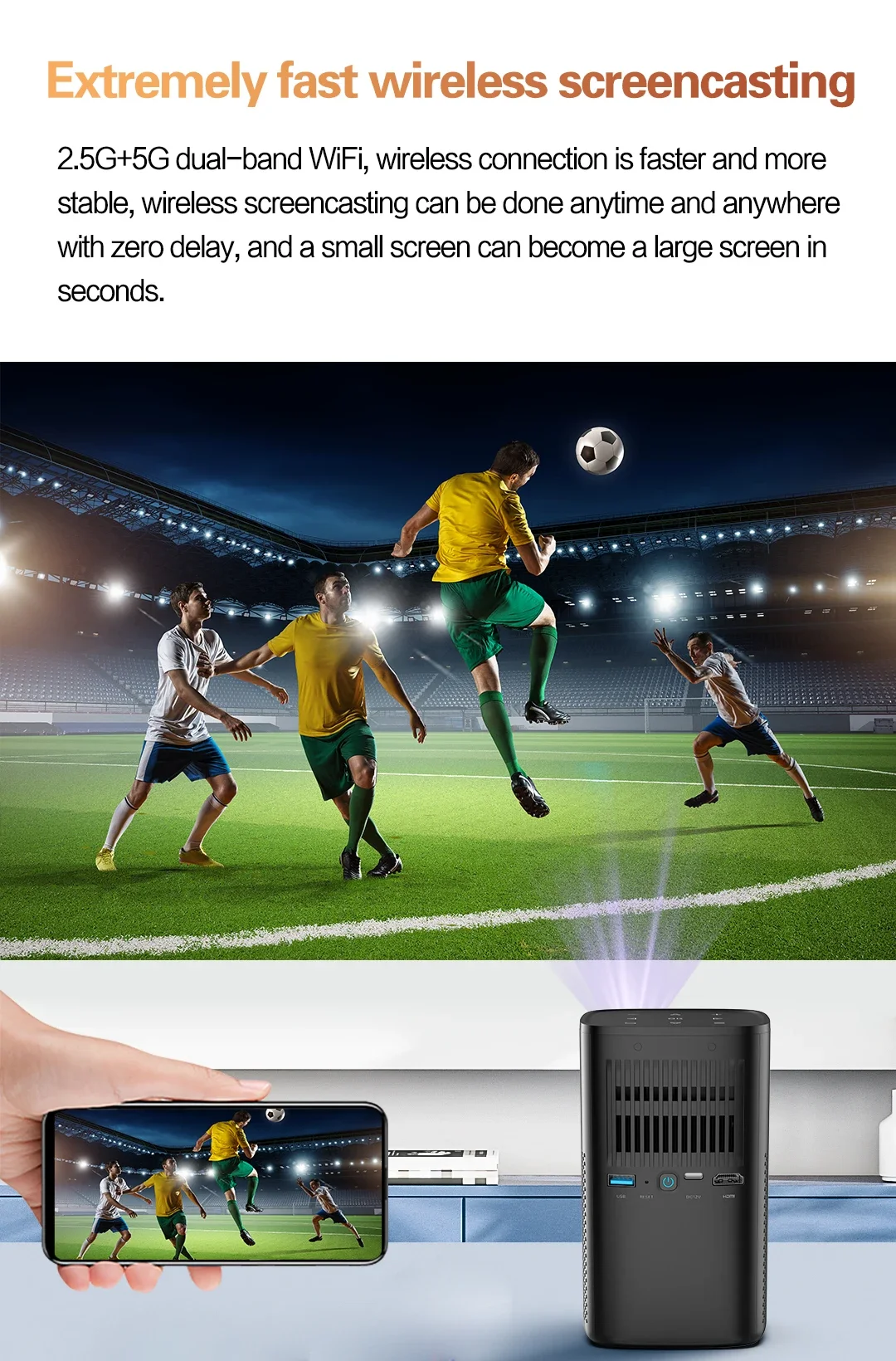 M1 DLP Portable Projector - 4K Full HD Outdoor Party Pro
