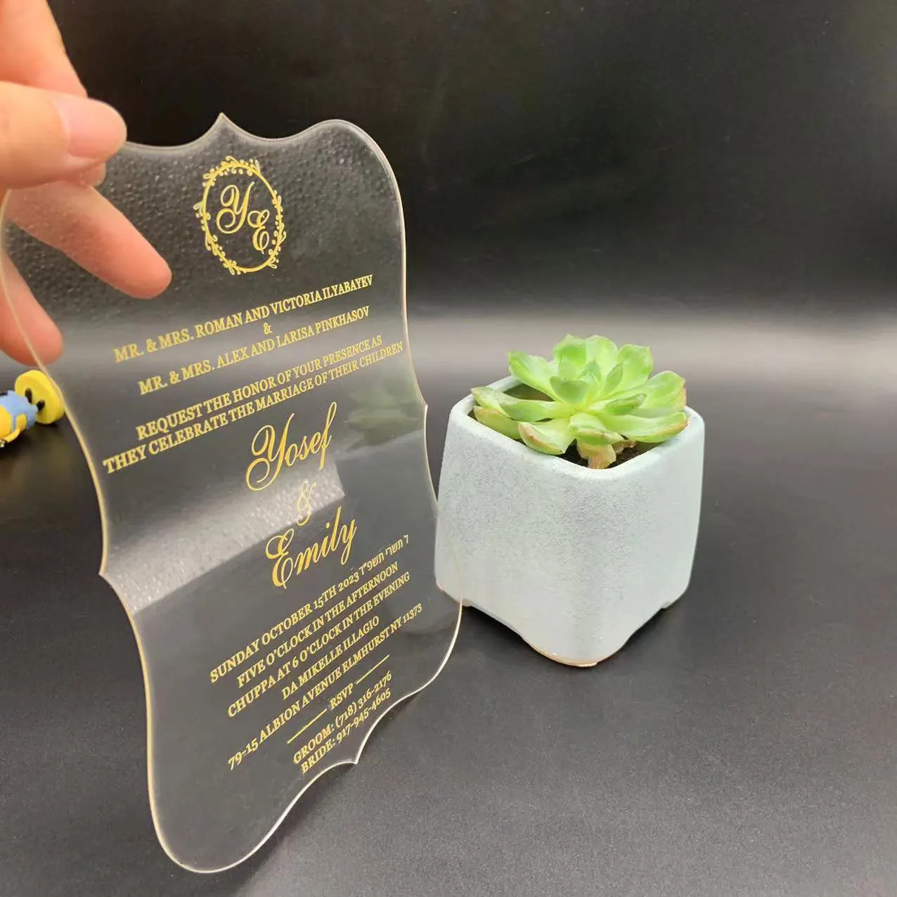 Luxury Custom Design Led Invitation Card Acrylic Wedding Invitation ...