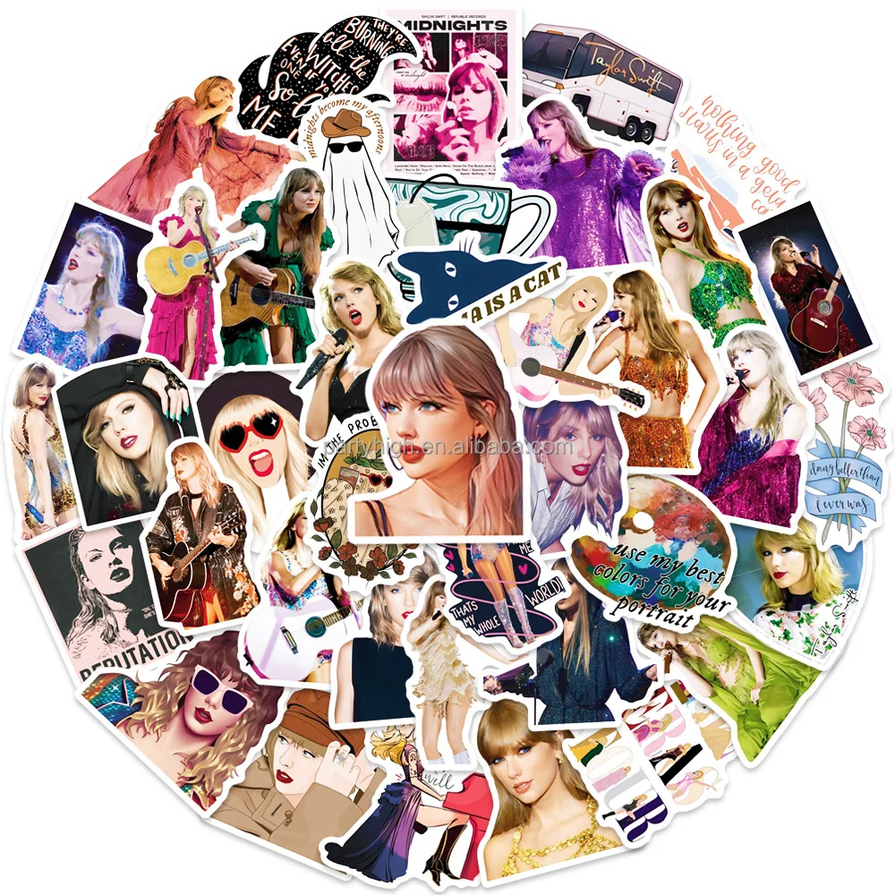 50pcs Waterproof 4-8cm Taylor Alison Swift Stickers Aesthetic Guitar ...