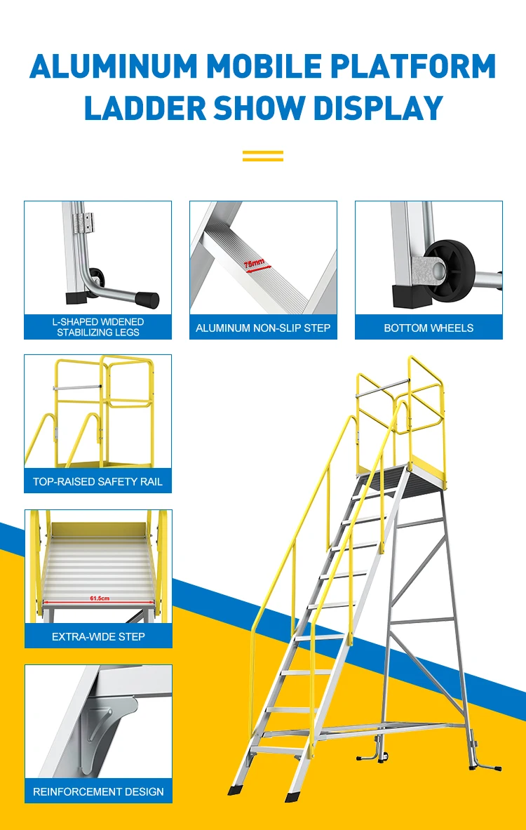 Factory Custom Industrial Ladder Aluminum Work Platform In The High ...