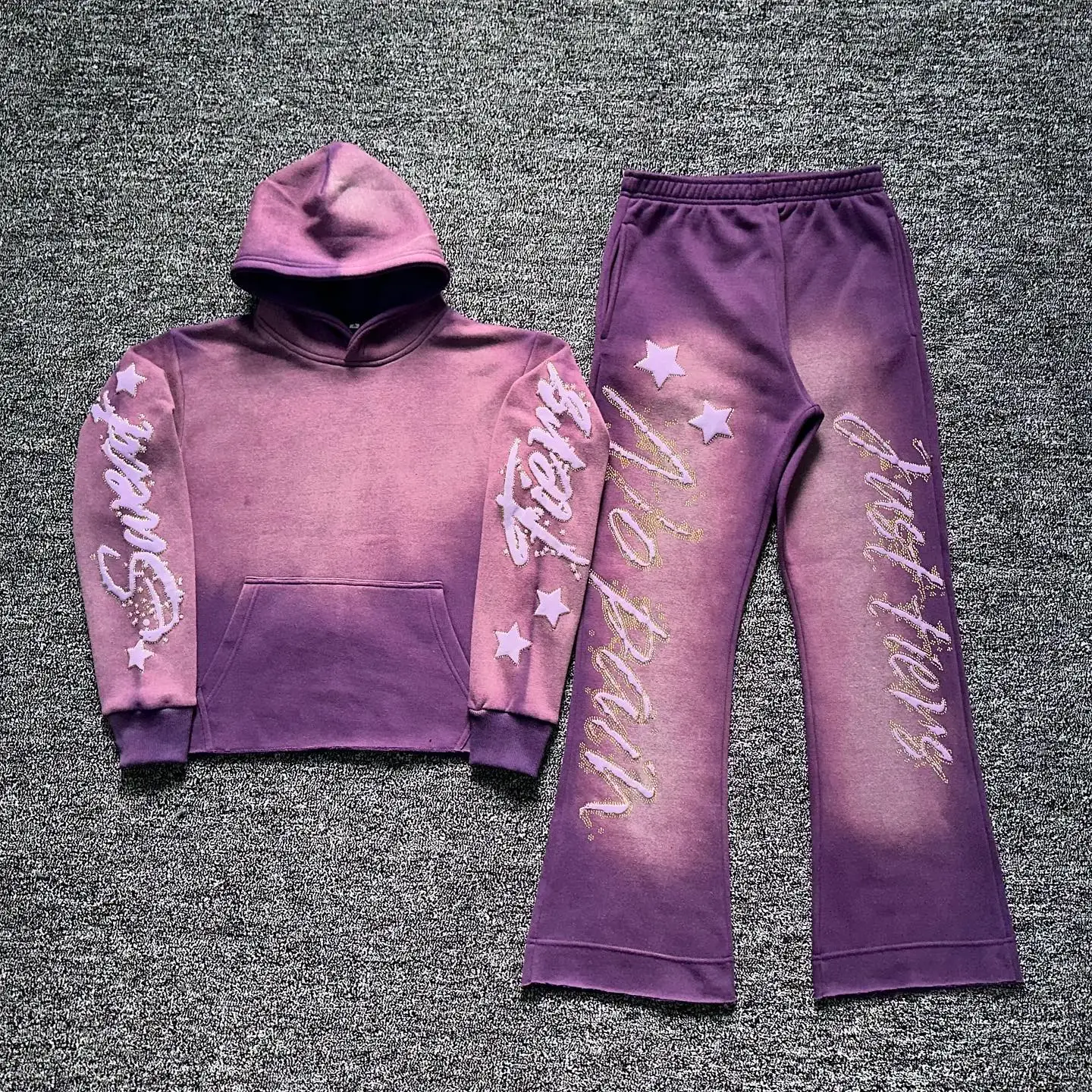 Custom Crop Top No Hem Cut Edge Acid Wash Distressed Puff Printing ...